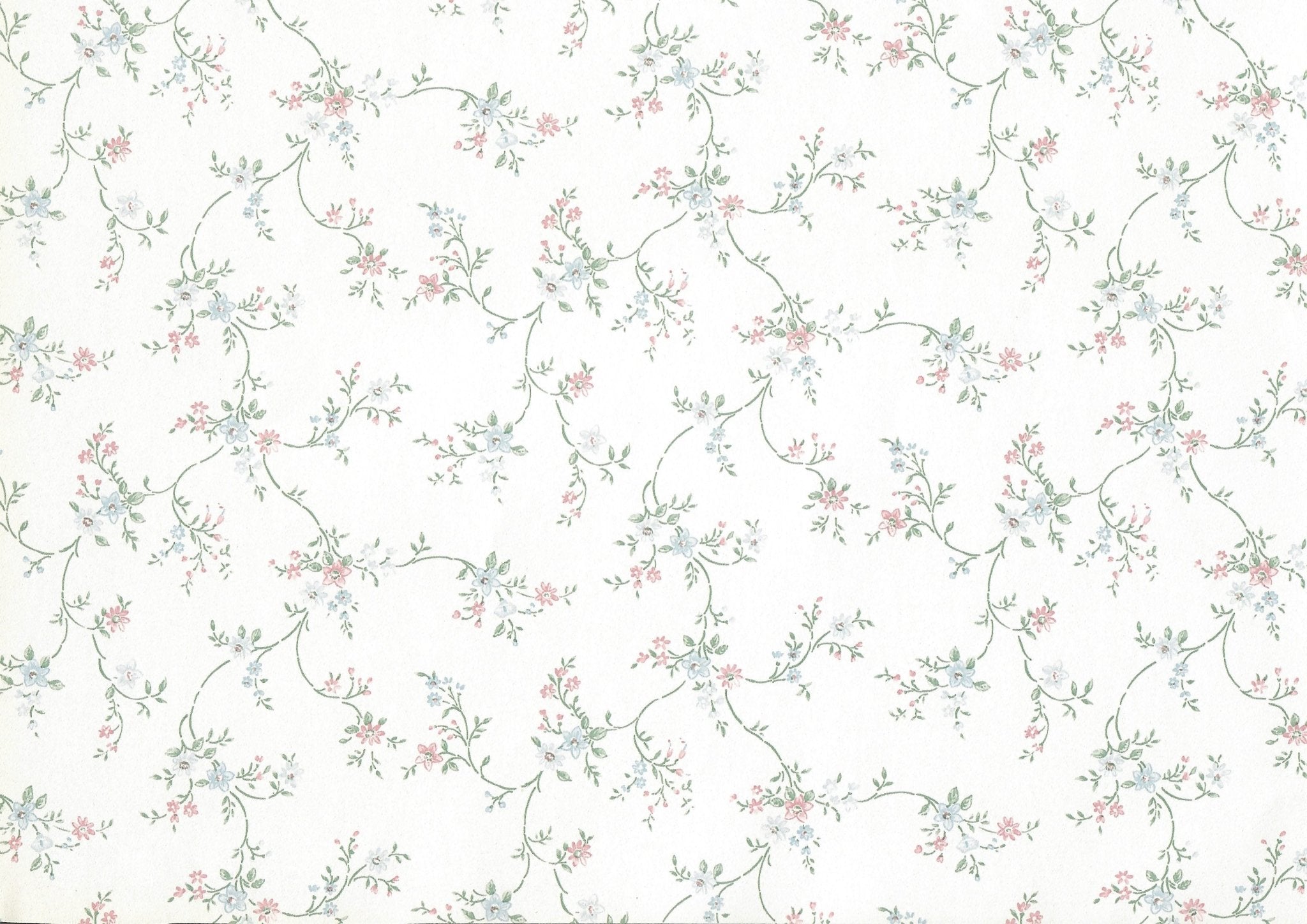 Dollhouse Wallpaper Cottage Garden Floral 3 Sheets 1:12 Scale Miniature ...