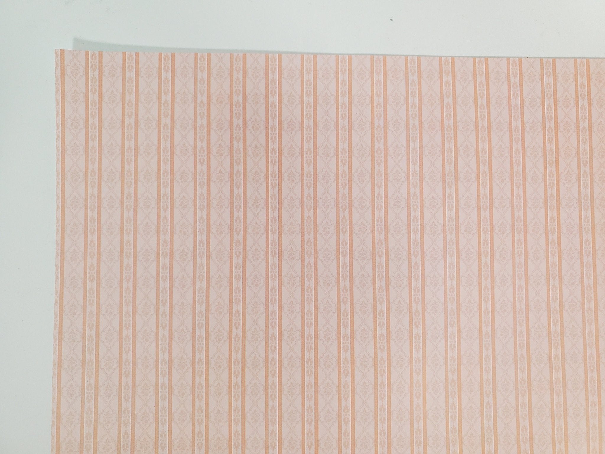 Dollhouse Wallpaper Pink Pale Subtle Stripes 3 Sheets 1:12 Scale ...