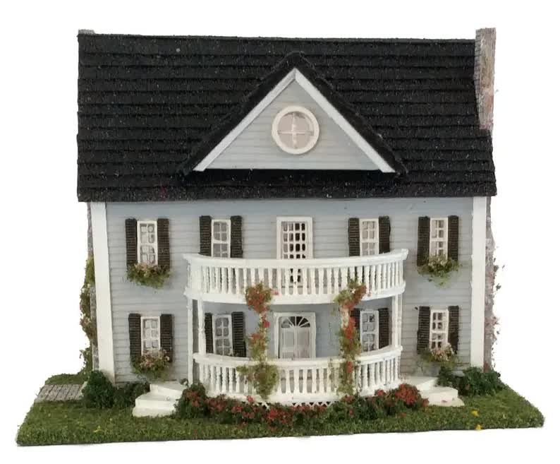 1:144 Scale Dollhouse KIT Tiny Colonial Style Rounded Double Balcony w ...