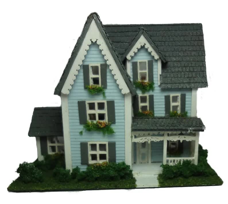 1:144 Scale Dollhouse KIT Tiny Victorian Style 3 Levels Includes ...