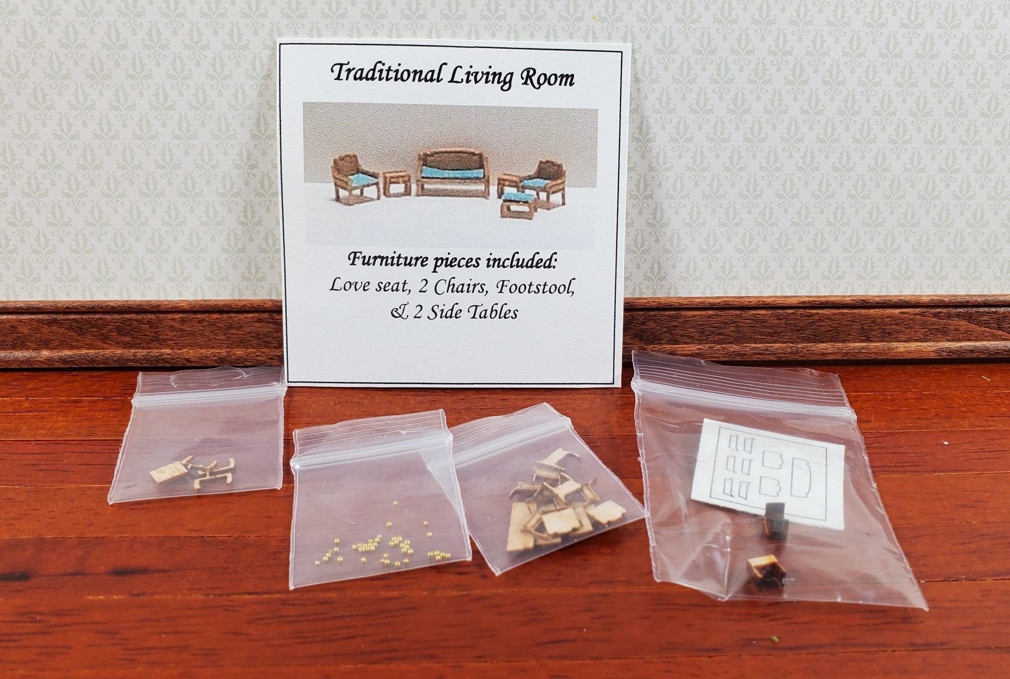 Dollhouse 1:144 Scale Furniture KIT DIY Living Room Traditional Sofa ...