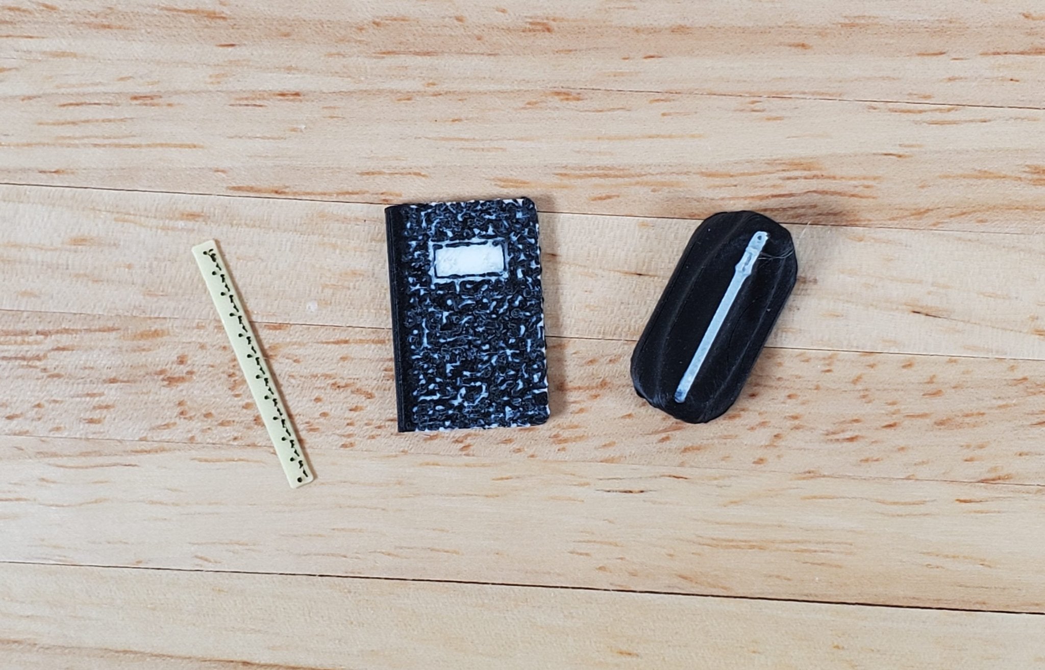 Dollhouse Composition Notebook Pencil Case Ruler School Set 1:12 Scale ...