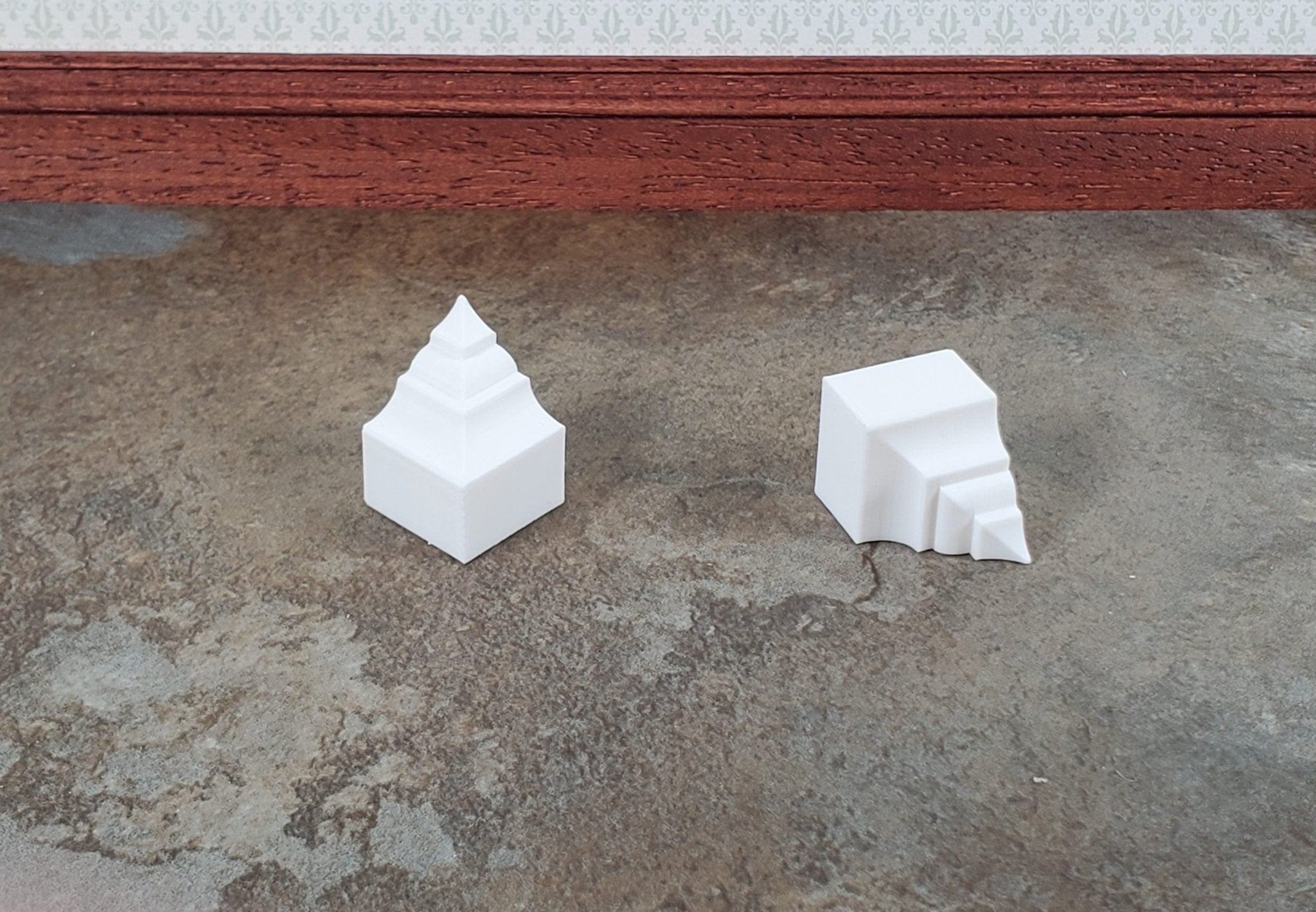 Dollhouse Corner Ceiling Blocks for Crown Molding 2 Inside Pieces 1:12 ...