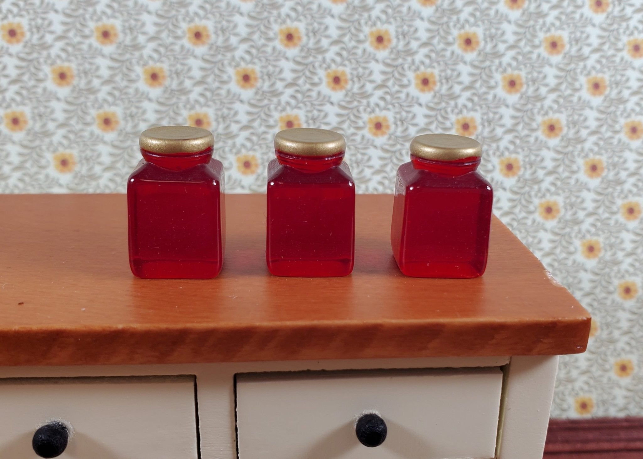 Dollhouse Large Jars of Jam or Preserves Set of 3 1:12 Scale Miniature ...