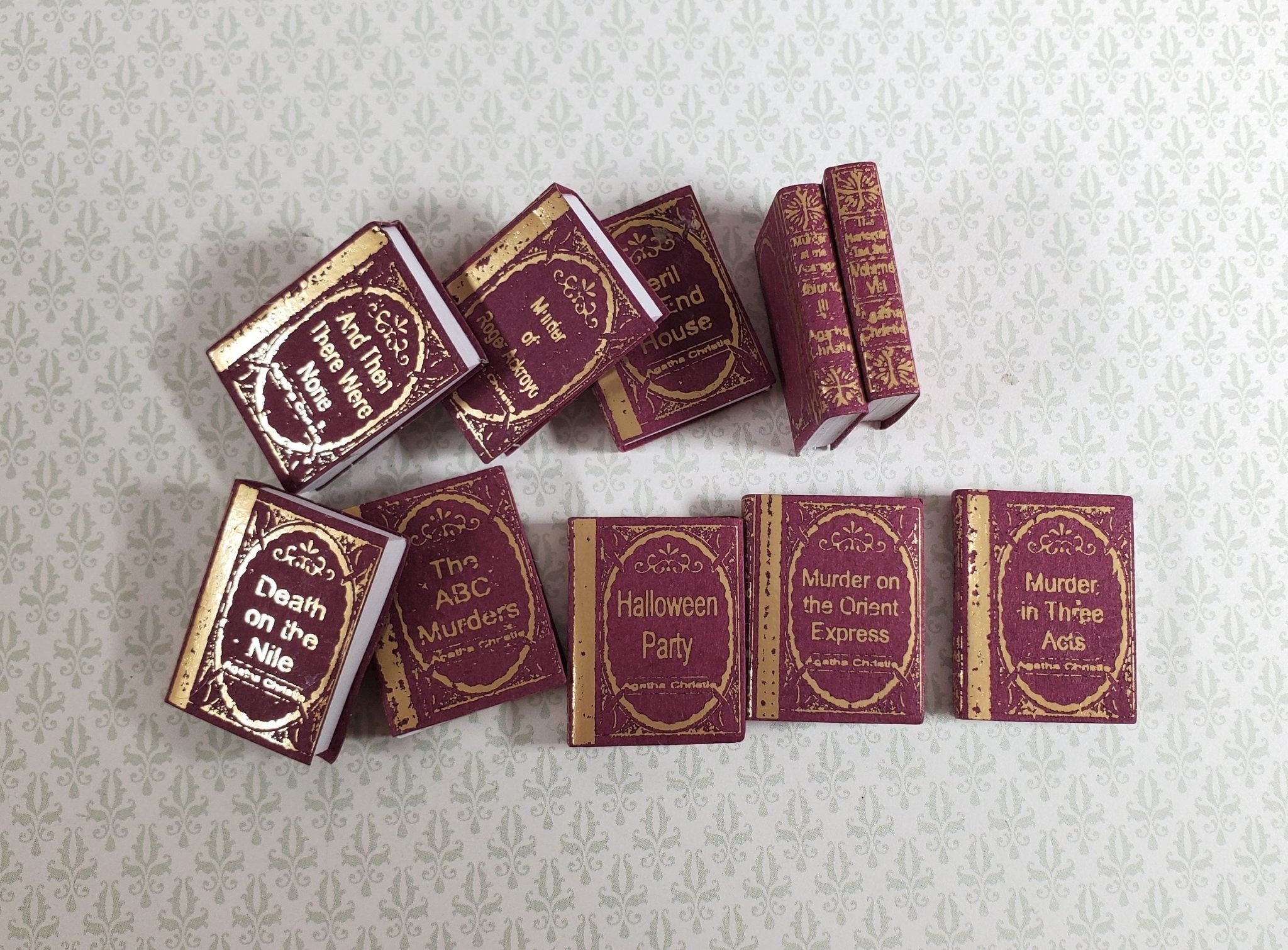 Dollhouse Miniature Book Set x10 Agatha Christie 1:12 Scale Books ...