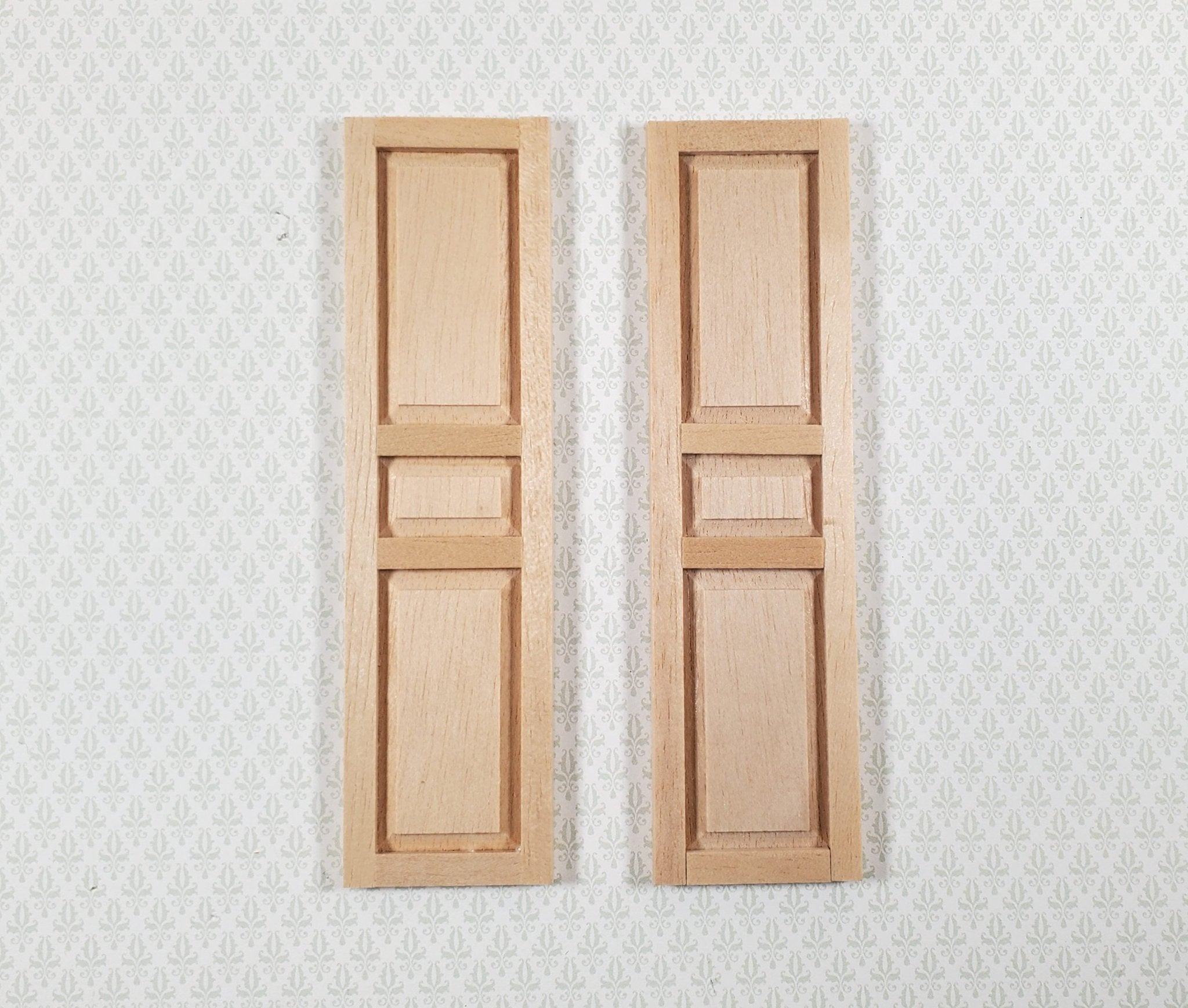 Dollhouse Miniature Shutters 3 Panel 1 Pair Unfinished 1:12 Scale 4 5/8 ...