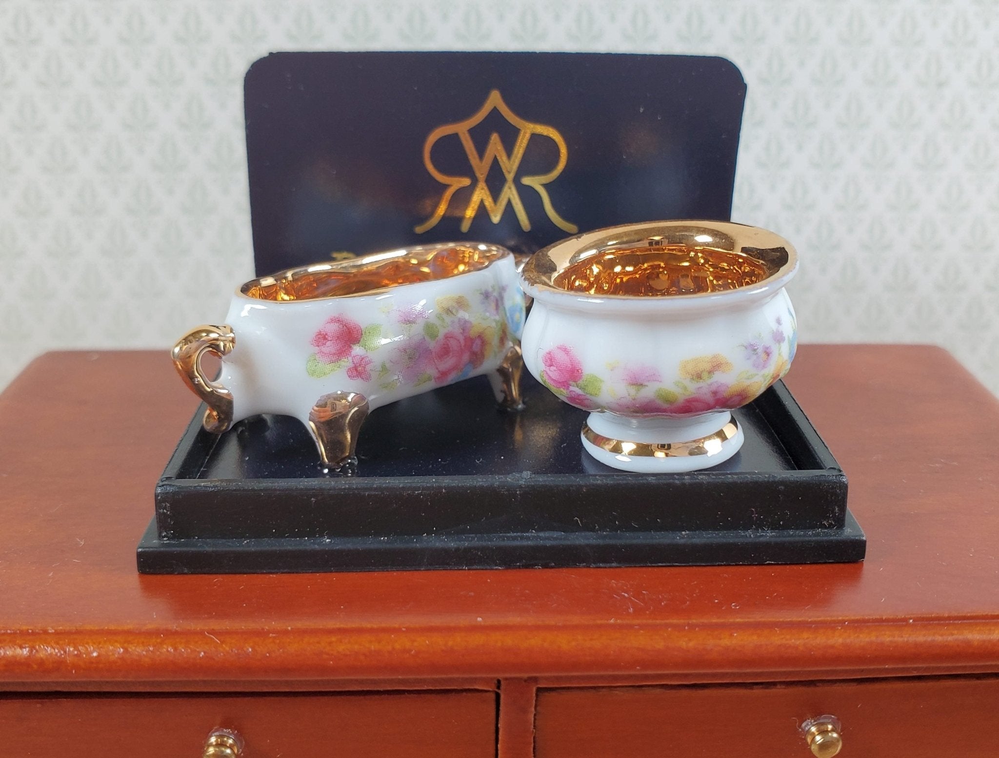 Dollhouse Porcelain Bowls w/ 24k Gold by Reutter Porcelain 1:12 Scale ...