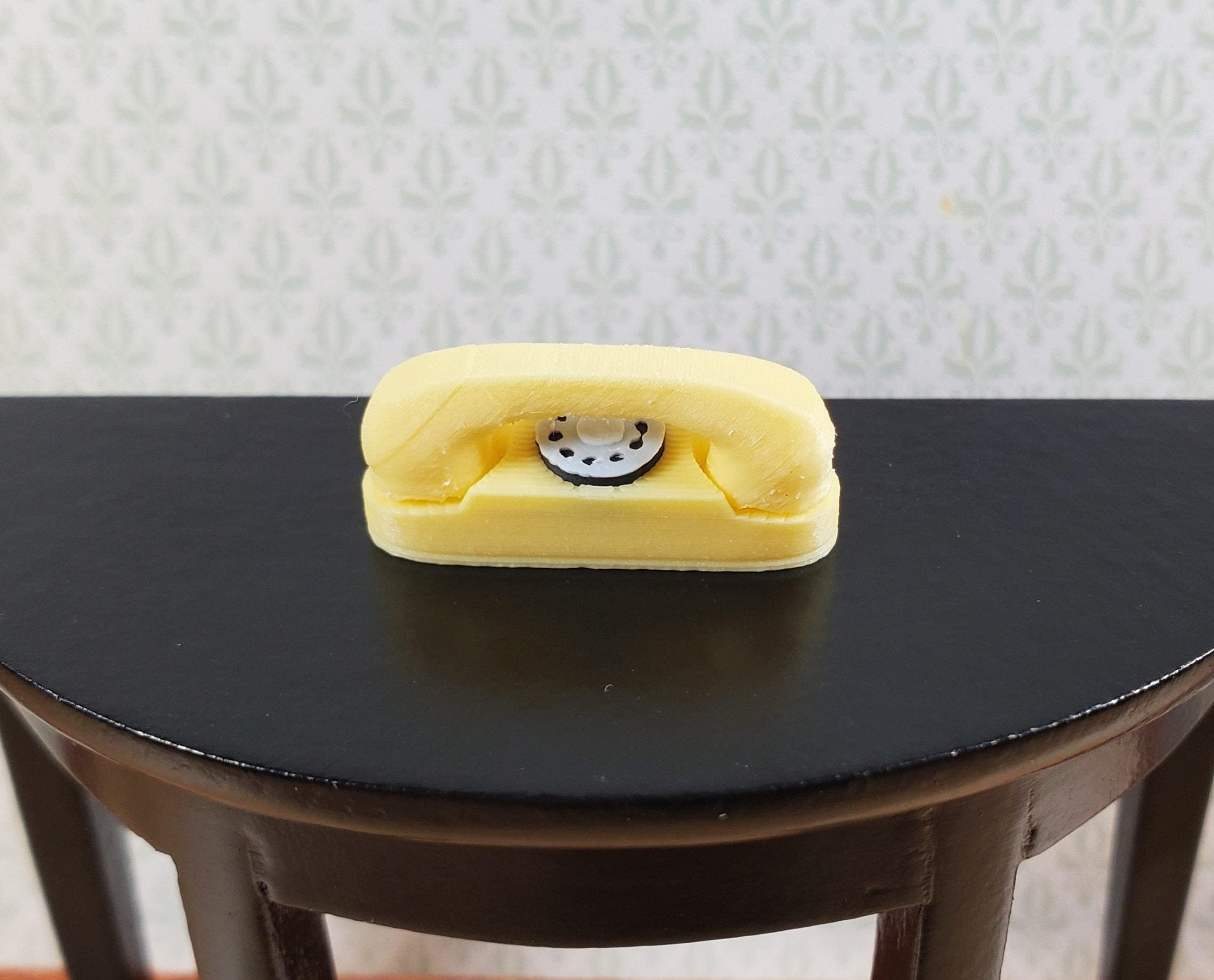 Dollhouse Princess Telephone Dial Phone Modern 1950s Yellow 1:12 Scale ...
