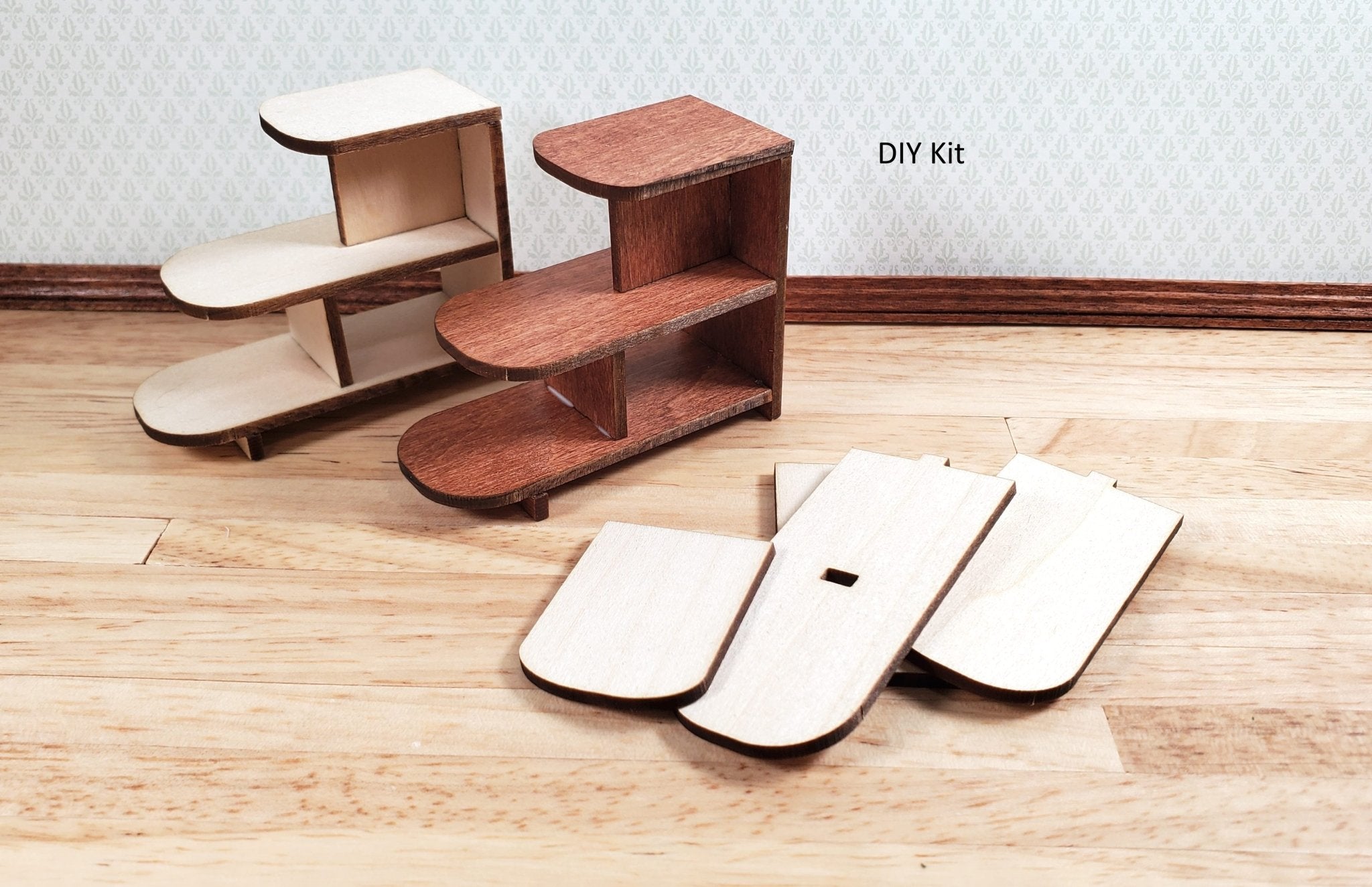 Dollhouse Side Table KIT Retro Mid Century Modern 1:12 Scale Miniature ...