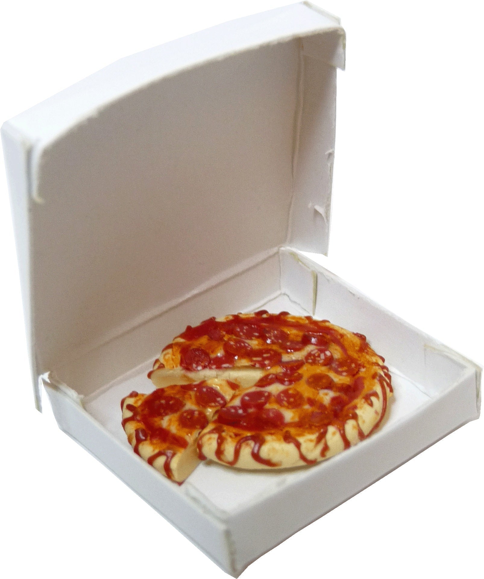 Dollhouse Sliced Pepperoni Pizza in a Box 1:12 Scale Miniature Food ...