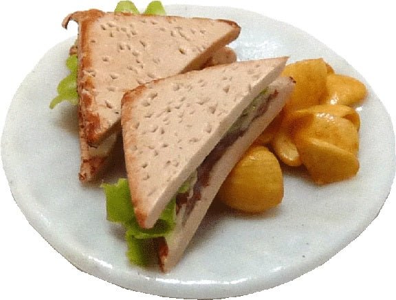 Dollhouse Tuna Sandwich with Potato Chips 1:12 Scale Miniature Food Ki ...