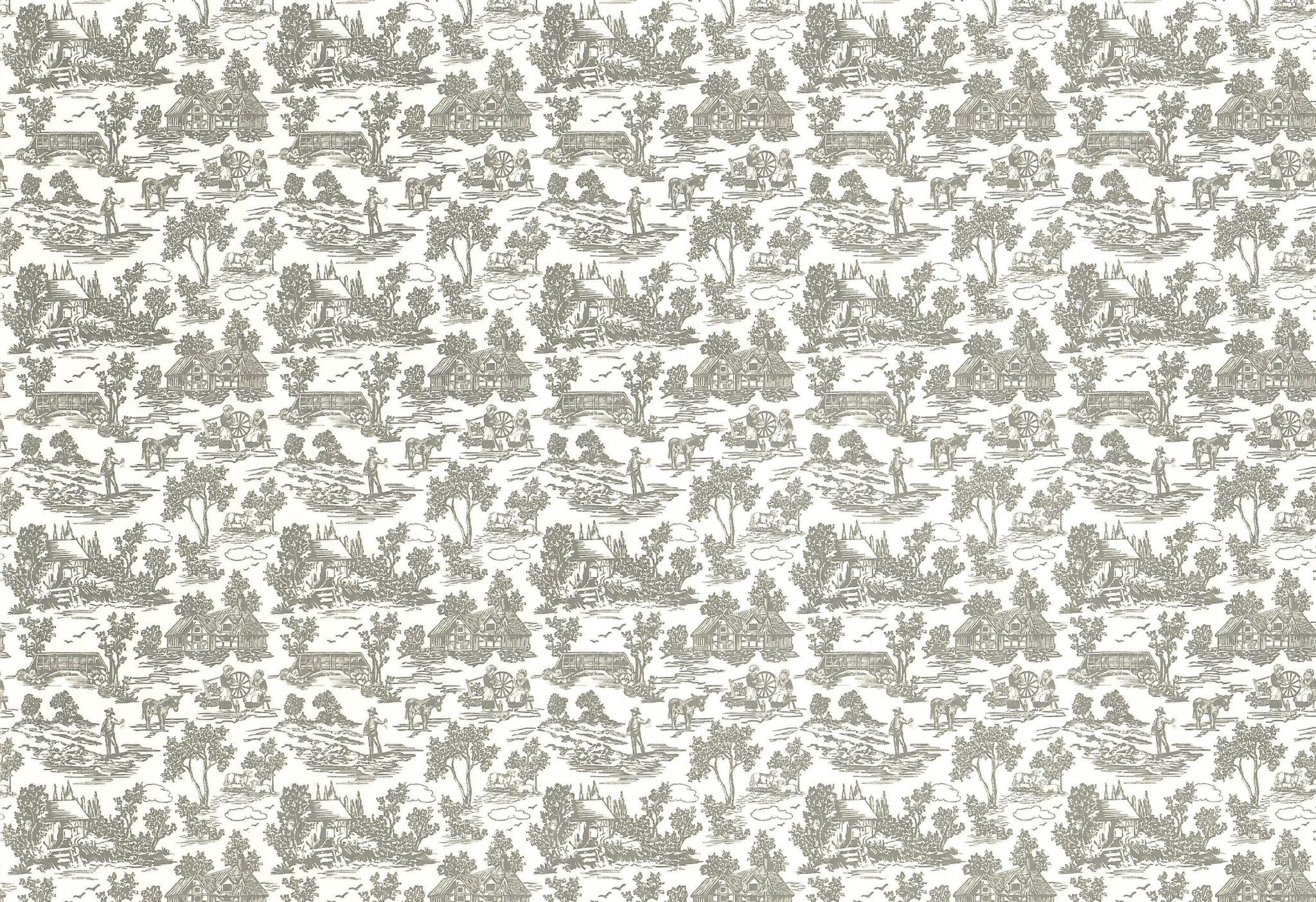 Dollhouse Wallpaper Brodnax "Campagne Toile Gray" 1:12 Scale Miniature ...