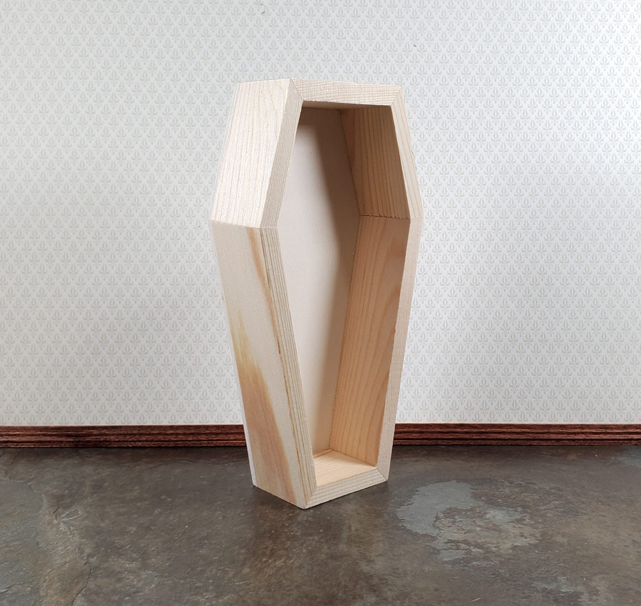 Miniature Coffin Blank Unpainted Wood 6" Long DIY Crafts Dollhouses ...