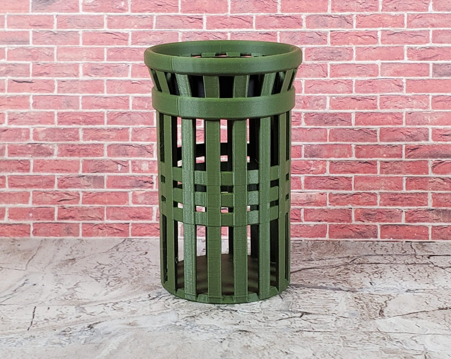 Miniature Parks Garbage Can Green 1:12 Scale Prop Models Diorama Action ...