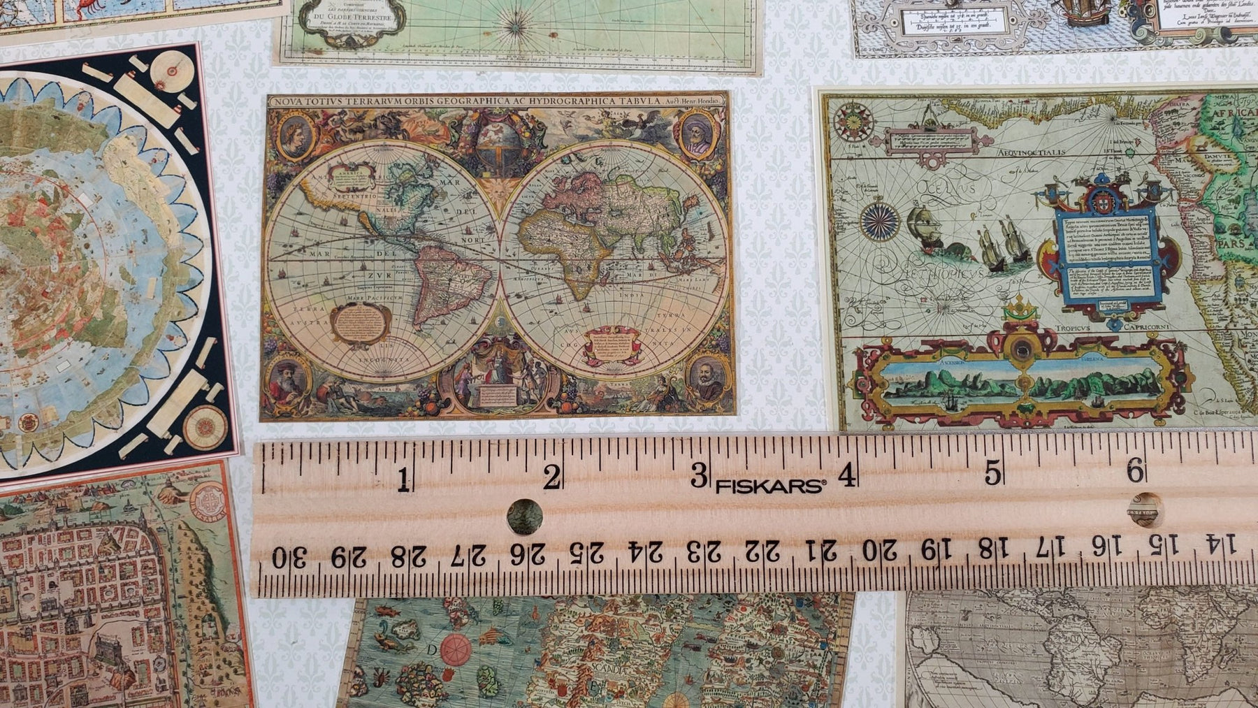 Tiny Maps Old World Vintage Style Props Printed Dollhouses Dioramas Miniatures - Miniature Crush ...