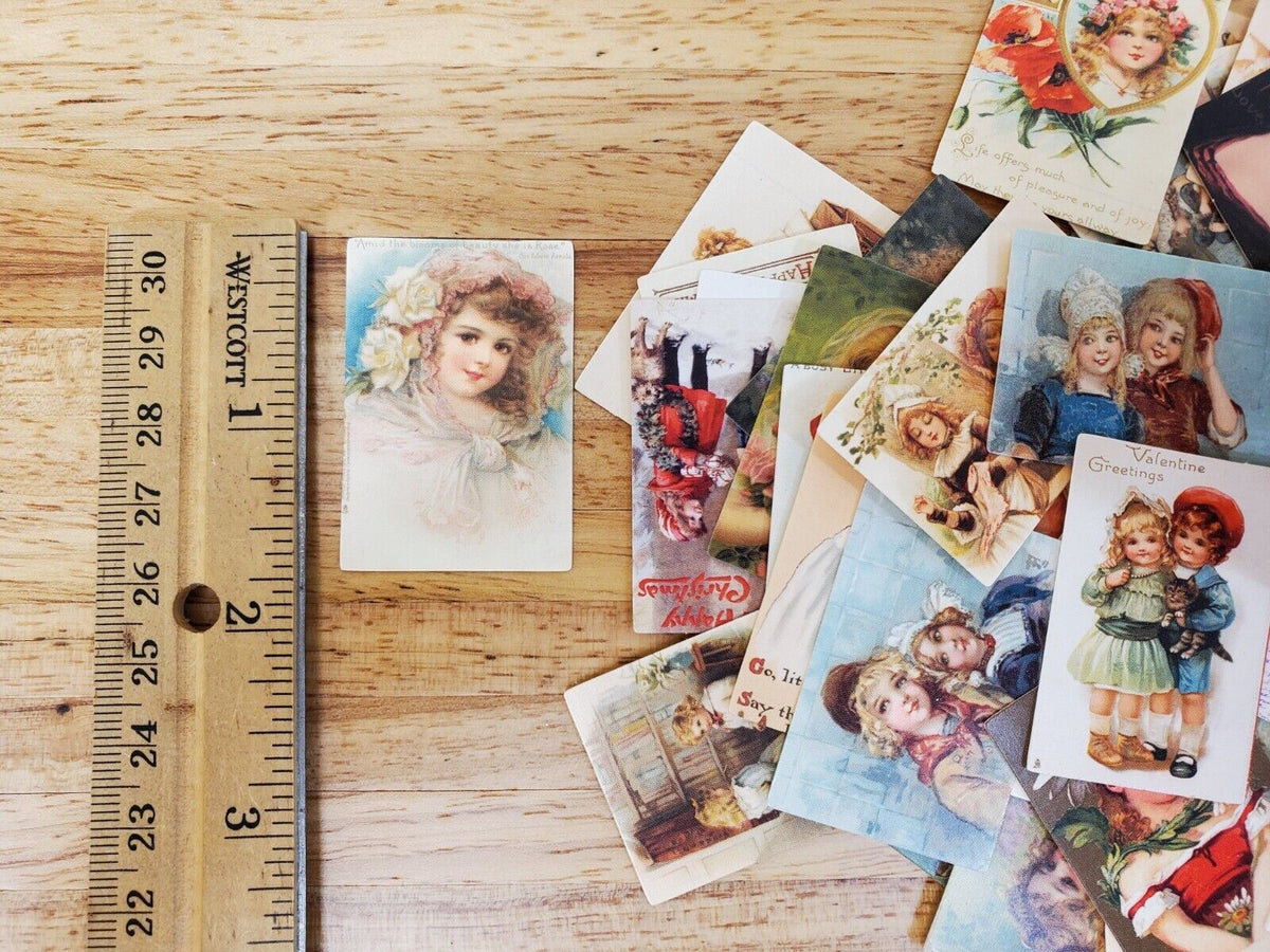 100 Mini Childhood Prints on Cardstock Vintage Pictures Scrapbooking ...
