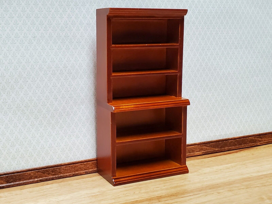 Dollhouse Bookcase or Shop Shelves Walnut Finish 1:12 Scale Miniature ...