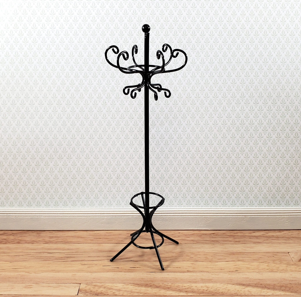 Dollhouse Coat Rack Stand Black Metal 1 12 Scale Miniature Accessories Decor Miniature Crush