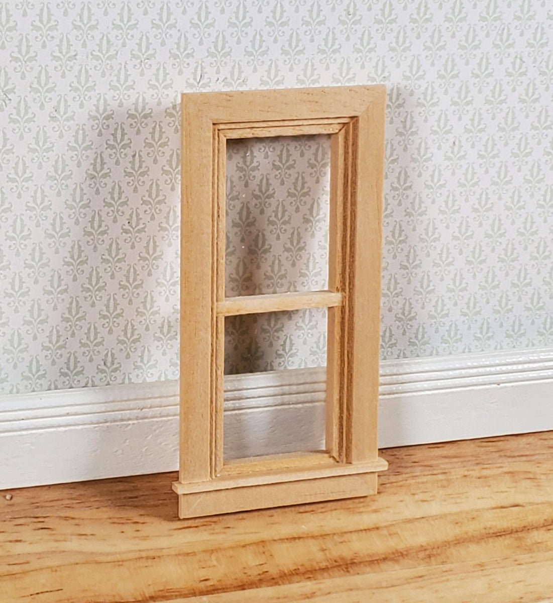 Dollhouse HALF SCALE 1:24 Window with Interior Trim Wood HWH5032 ...