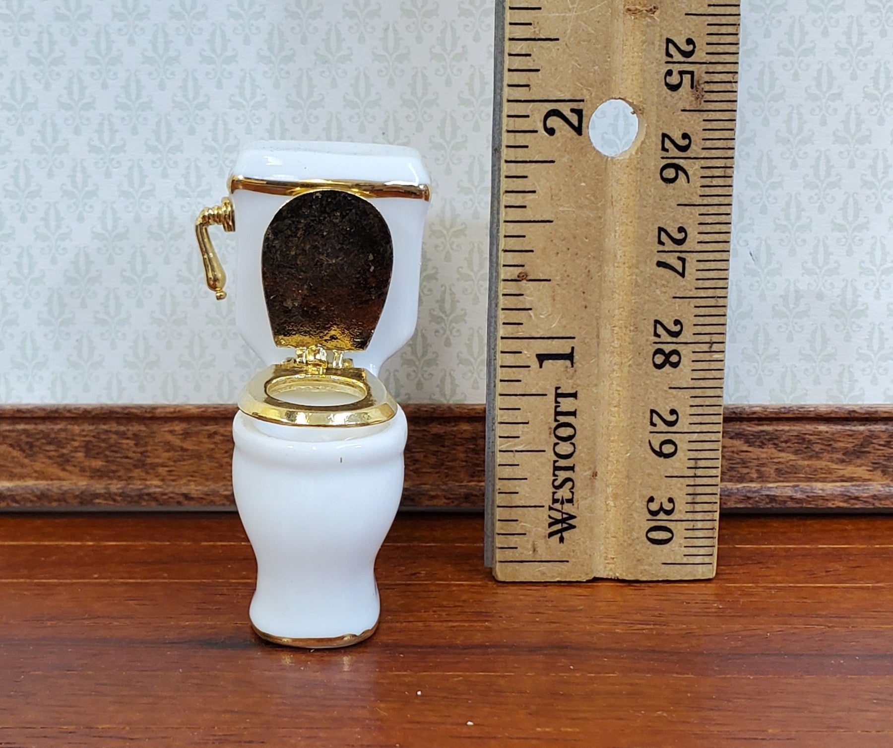 Dollhouse HALF SCALE Bathroom Set Reutter Porcelain Tub Toilet Sink 1: ...