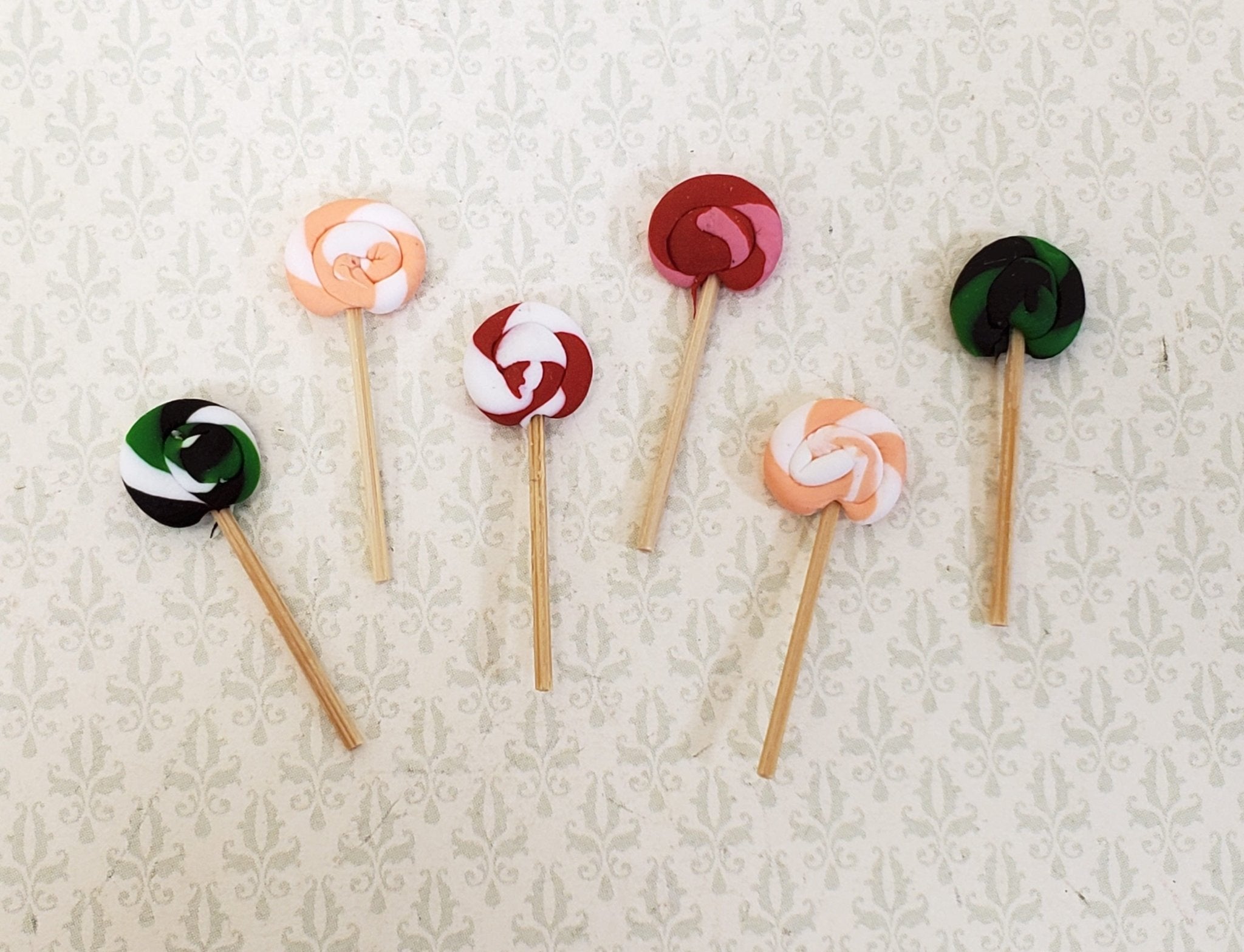 Dollhouse Lollipops on Sticks Set of 6 Colorful 1:12 Scale Miniature ...