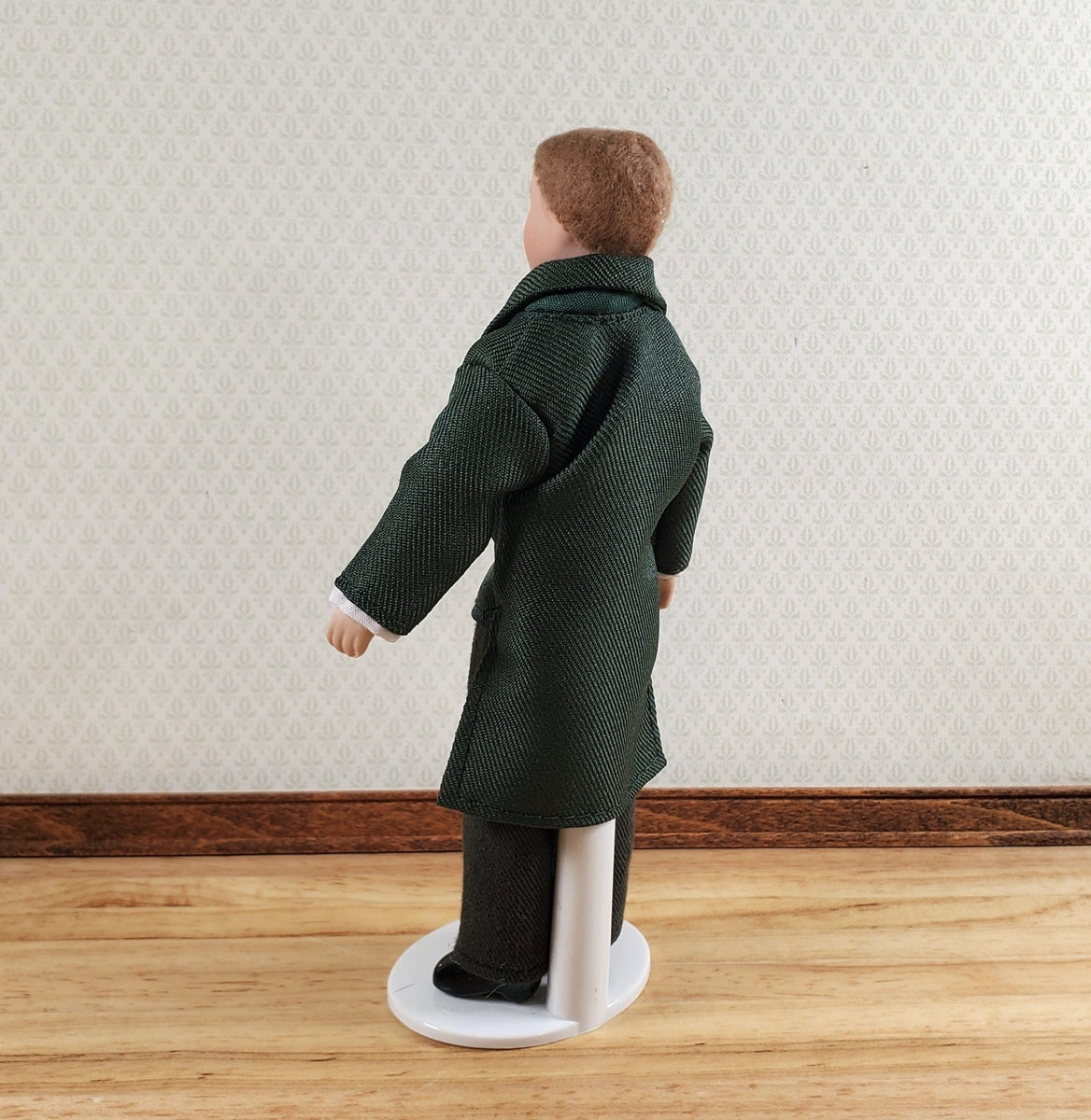 Dollhouse Man Doll Porcelain Dad Father Bow Tie 1:12 Scale Miniature ...