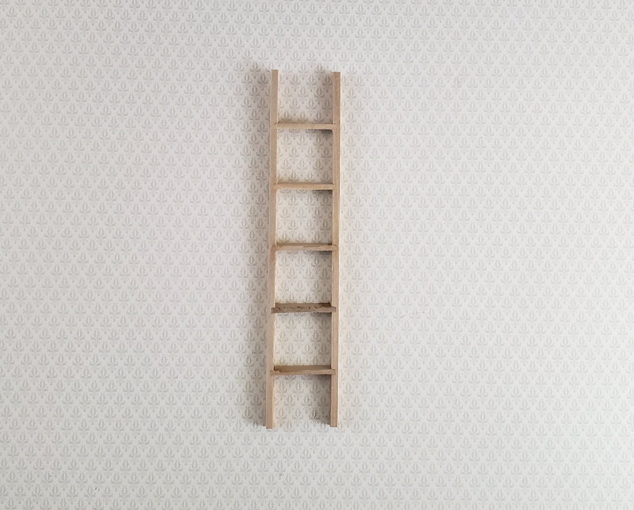 Dollhouse Miniature 6" Straight Ladder Tall Wood 1:12 Scale Barewood ...