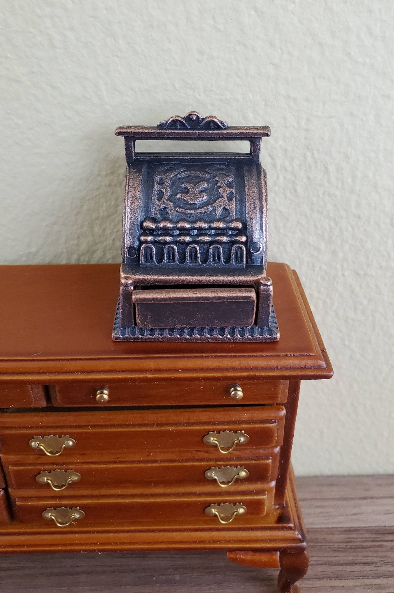 Dollhouse Miniature Cash Register Till Bronze Vintage Style Metal 1:12 ...