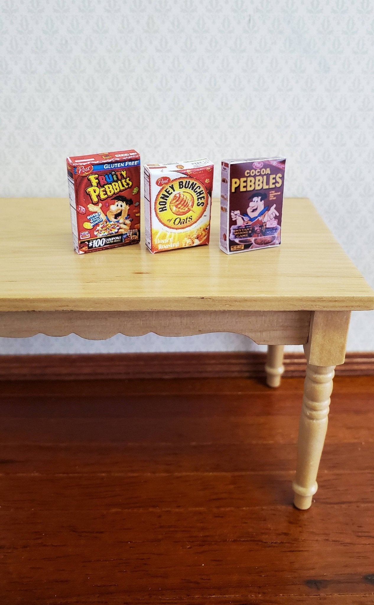 Dollhouse Miniature Cereal Boxes x3 Cocoa Pebbles Honey Bunches of Oats ...
