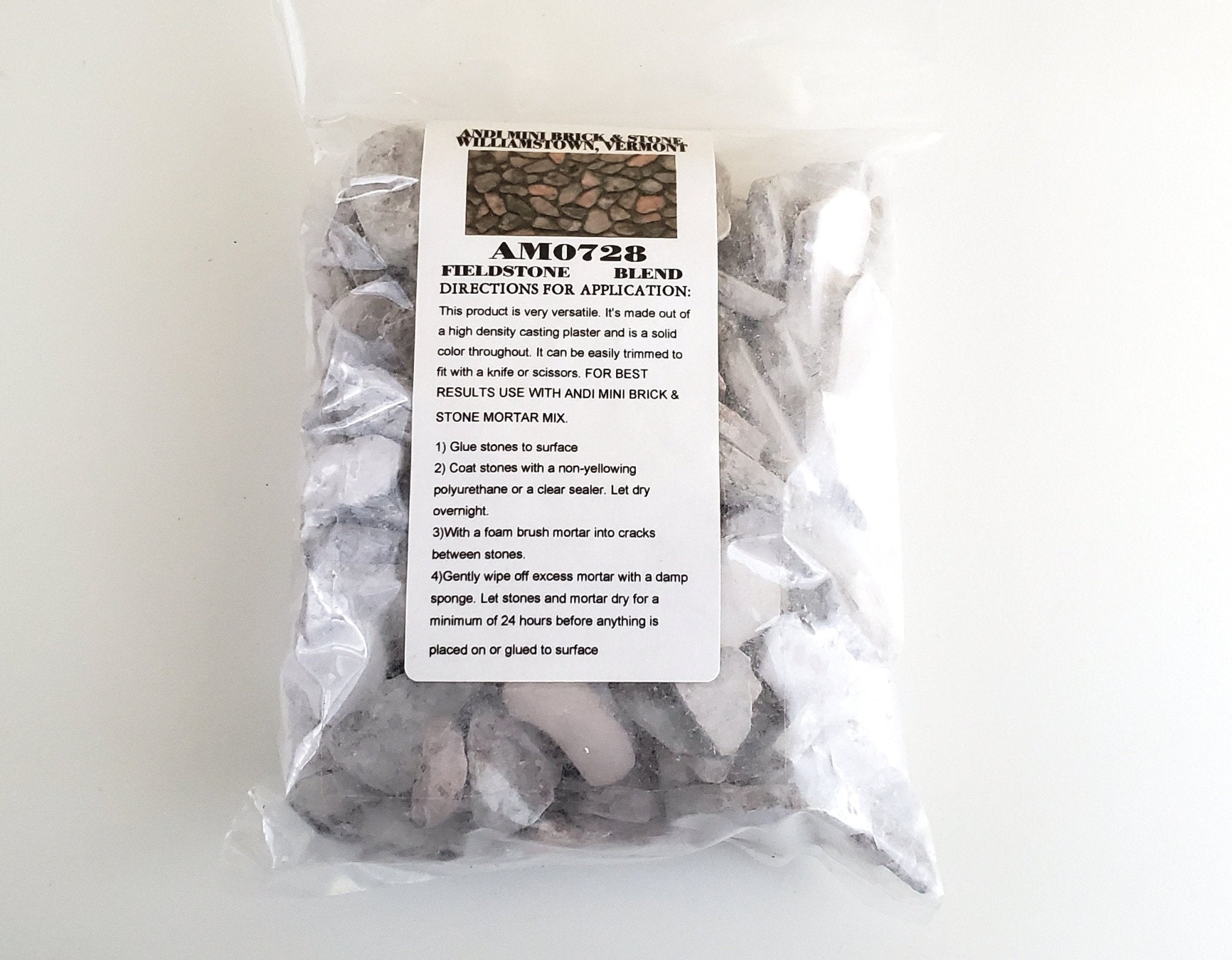 Dollhouse Miniature Fieldstone Cobblestone Gray Blend by Andi Mini ...