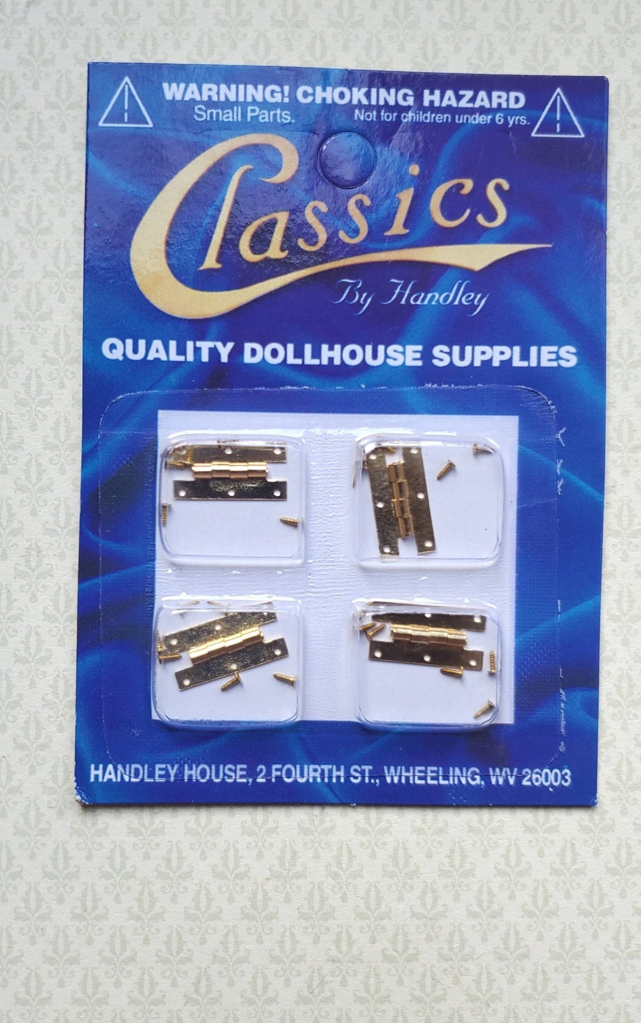 Dollhouse Miniature H Hinges Working Brass Gold x4 Gold 1:12 Scale ...