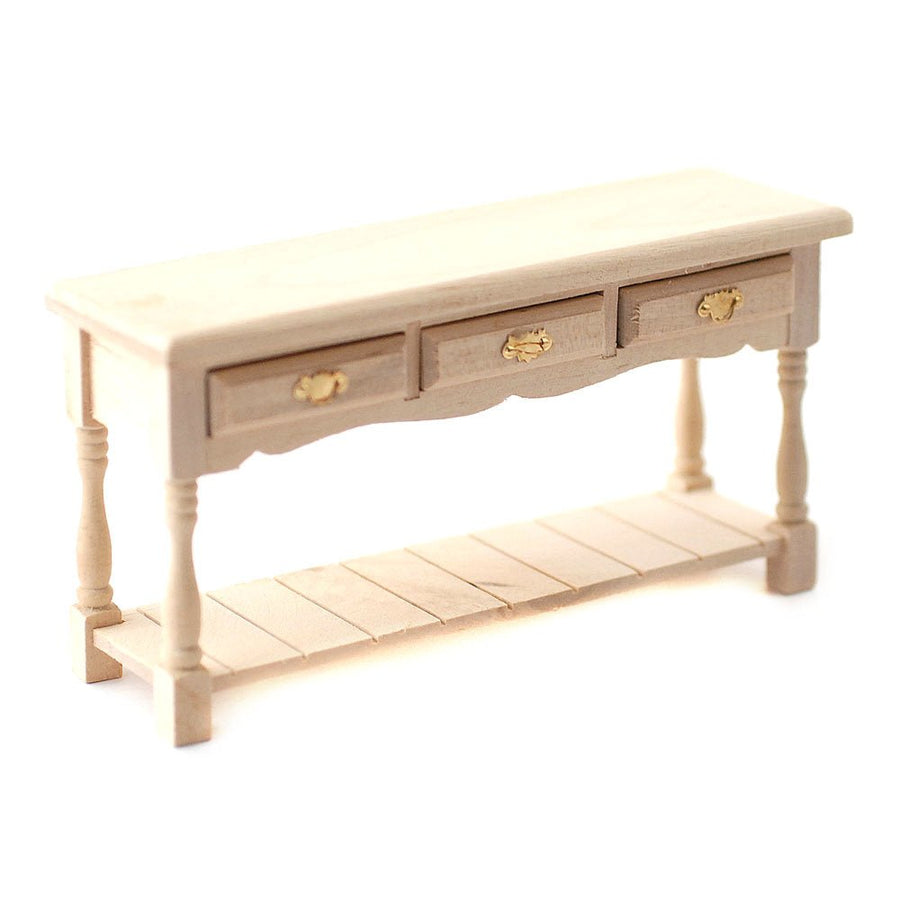 Dollhouse Miniature Kitchen Side Board Buffet with Pot Shelf Unfinished ...