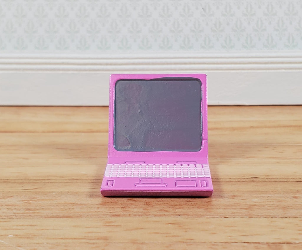 Dollhouse Modern Laptop Computer Metal PINK 1:12 Scale Miniature ...