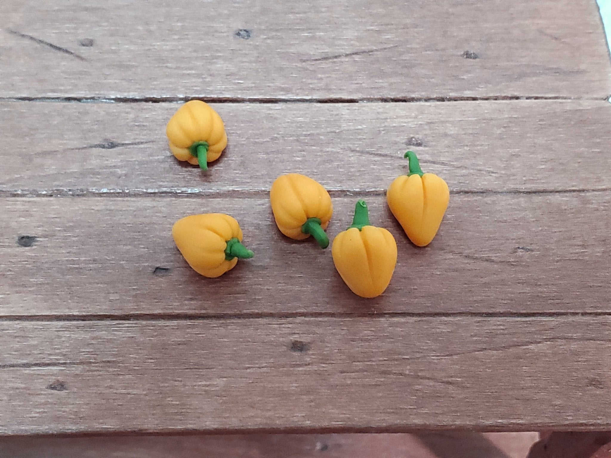 Dollhouse Orange Bell Peppers Small Set of 5 1:12 Scale Miniature ...