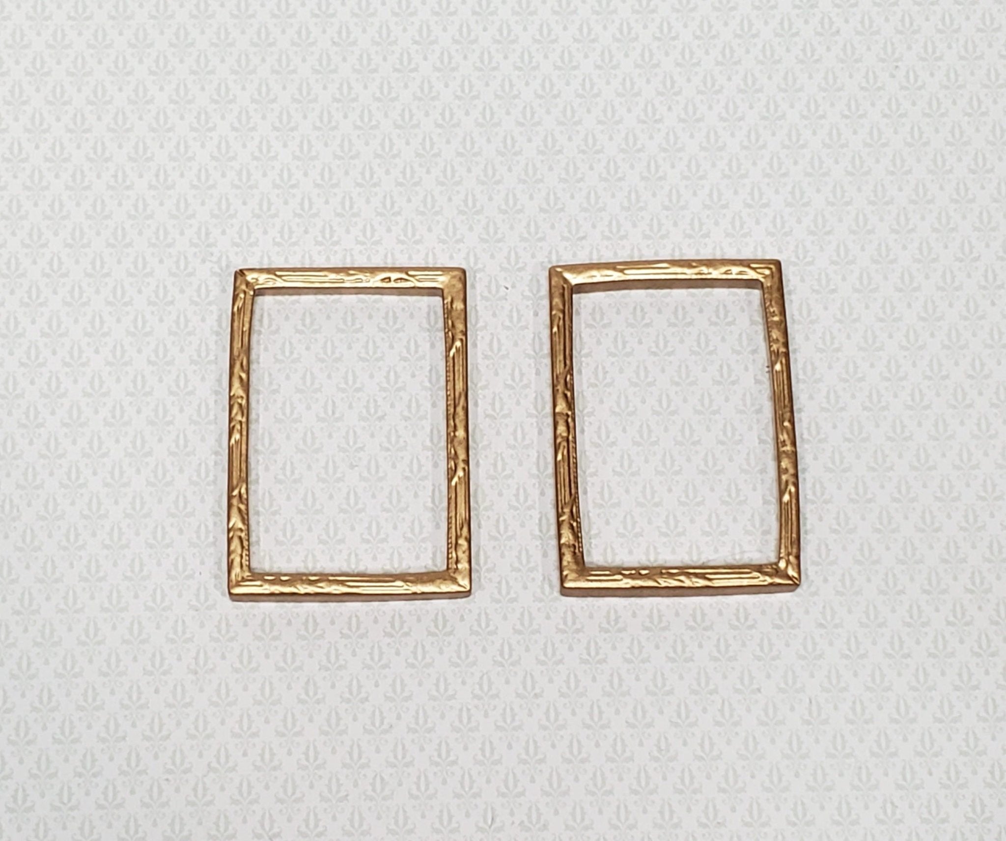 Dollhouse Picture Frames Set of 2 Gold for Painting 2.25" x 1.5" 1:12 ...