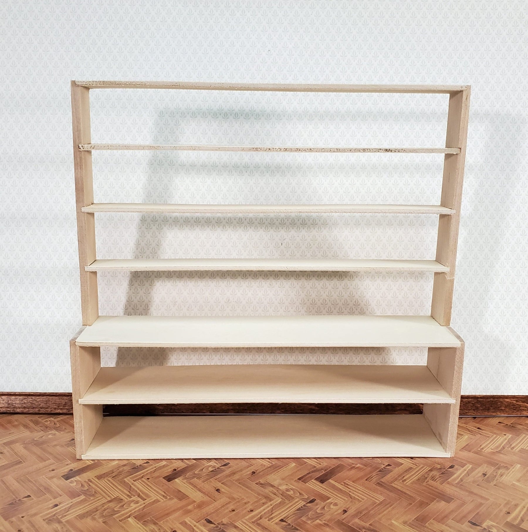 Dollhouse Shop Store Shelves Shelving Unpainted Wood Large 1:12 Scale ...