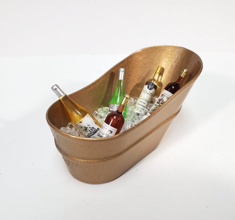 Dollhouse Small Tub Mini "Copper" Baby Bathtub Metal 1:12 Scale Hip ...