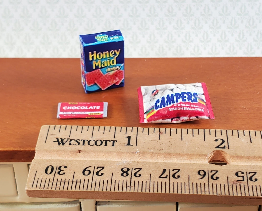 Dollhouse S'mores Set Marshmallows Graham Crackers Chocolate 1:12 Scale ...