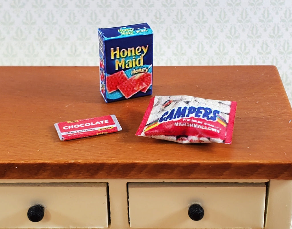 Dollhouse S'mores Set Marshmallows Graham Crackers Chocolate 1:12 Scale ...