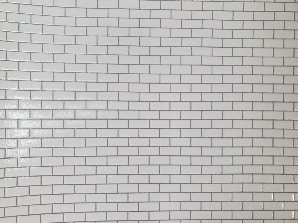 Dollhouse Subway Tile Metro Wall Tile Large White Embossed Glossy Paper ...