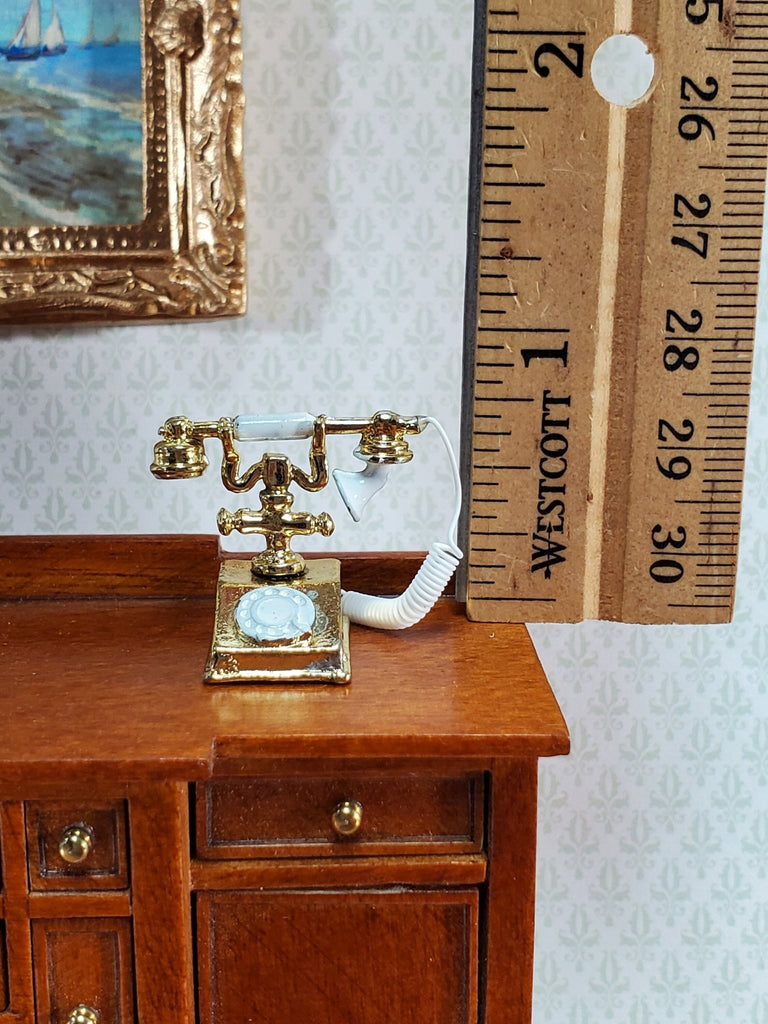 Dollhouse Telephone Vintage Style 1890s - 1920s Gold 1:12 Scale ...