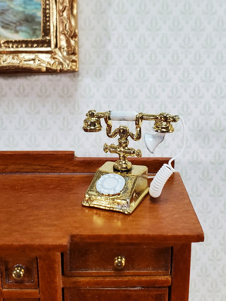 Dollhouse Telephone Vintage Style 1890s - 1920s Gold 1:12 Scale ...