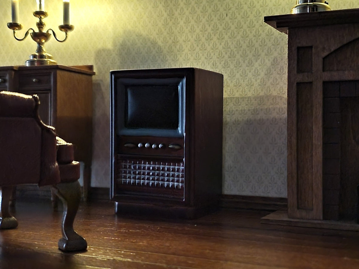 Dollhouse Television Console TV Set Retro 1970s Style 1:12 Scale ...