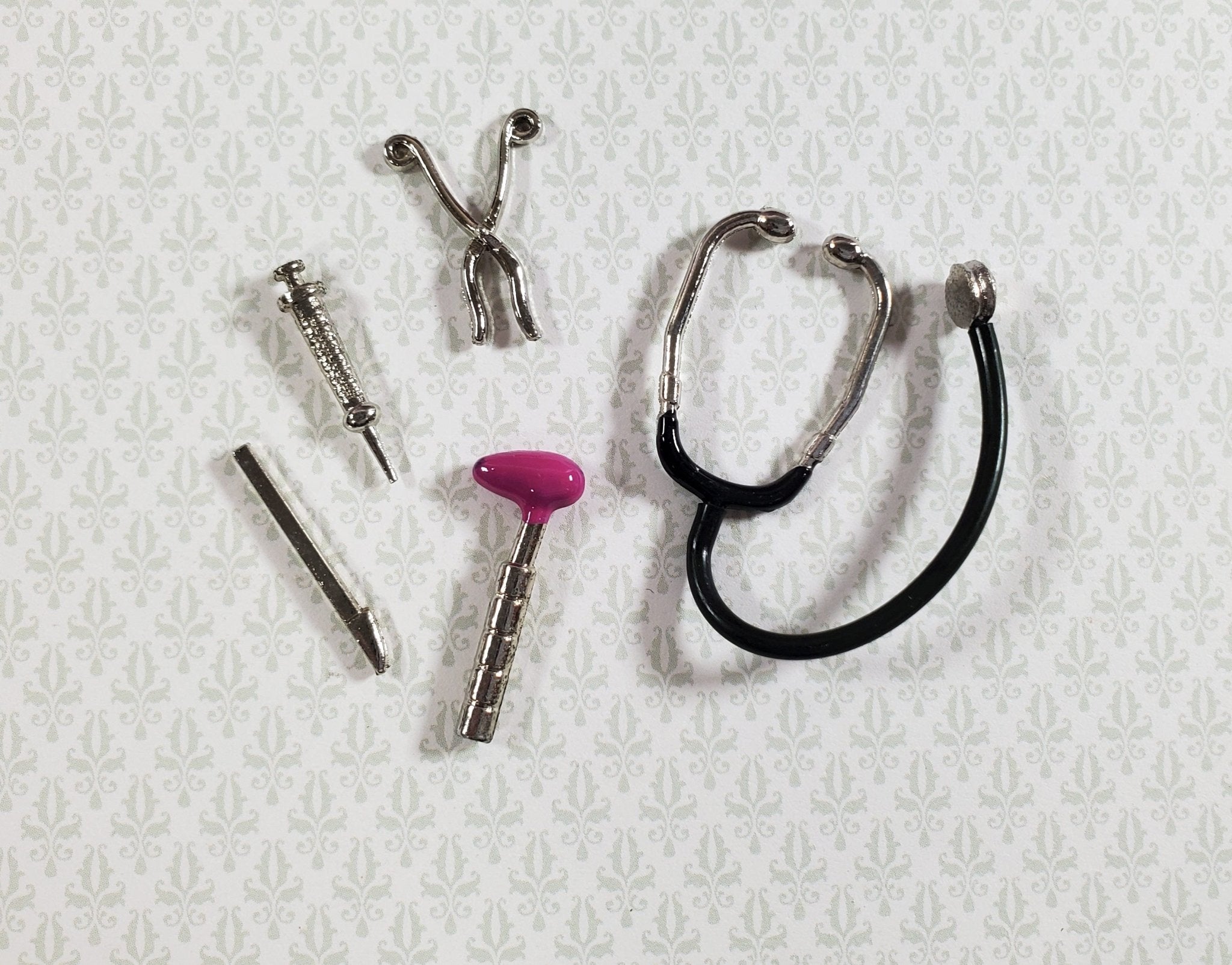 Dollhouse Tiny Medical Surgical Instruments 5 Pieces Metal Miniatures 1 ...