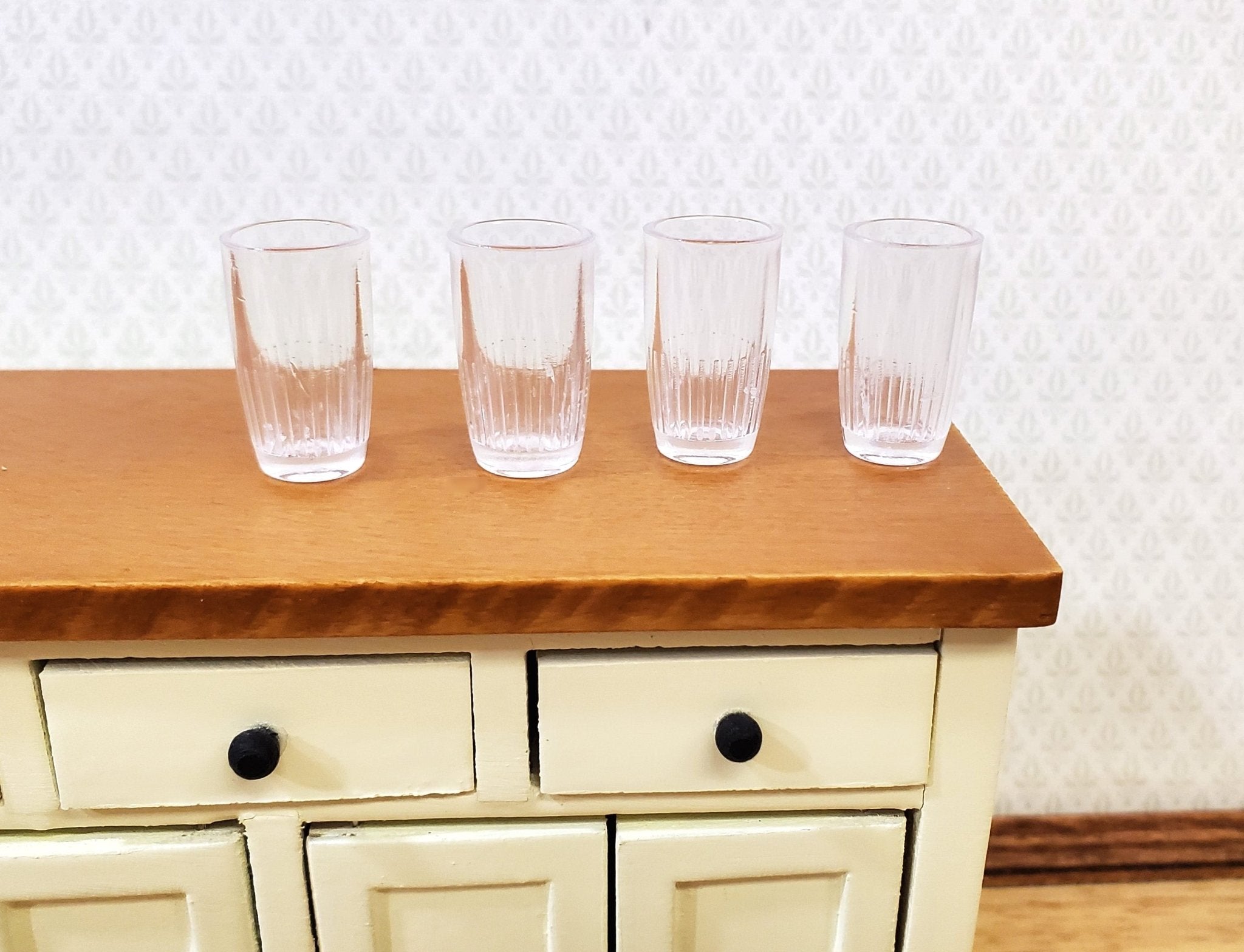 Dollhouse Water Glasses 1:6 Scale Tumblers Clear Plastic Playscale Size ...
