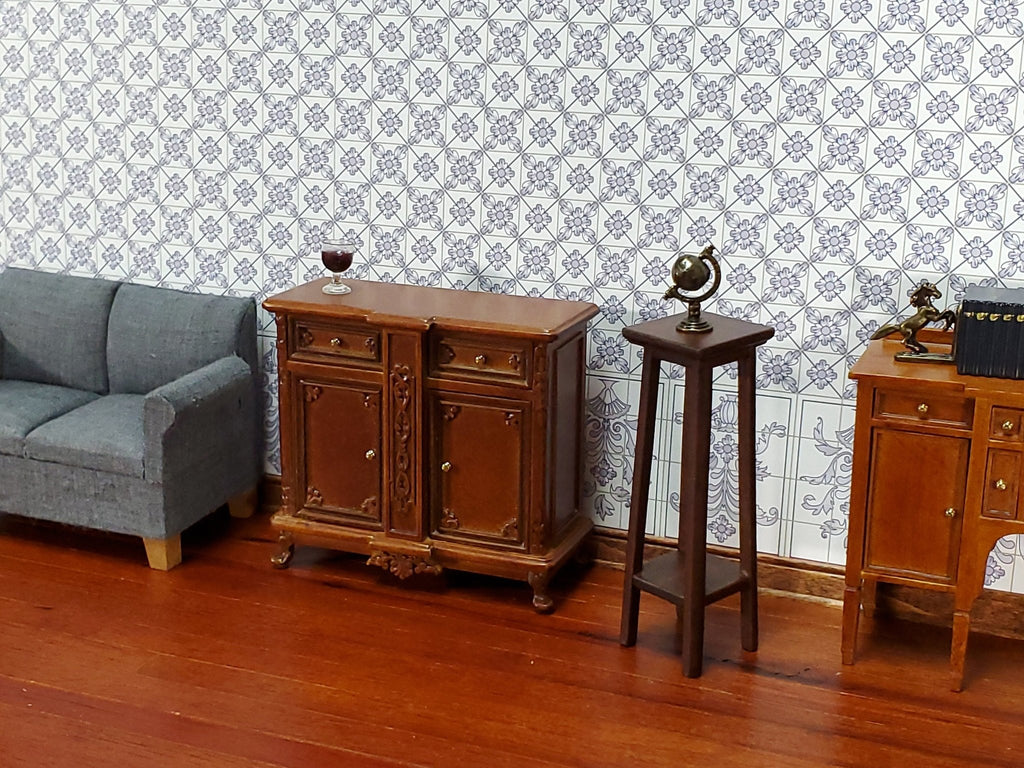 JBM Dollhouse Sideboard Buffet Walnut Finish 1:12 Scale Miniature ...