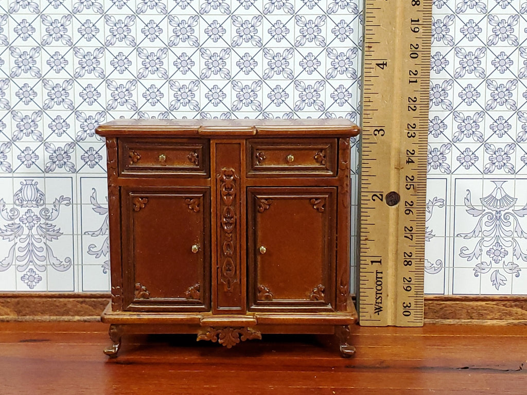 JBM Dollhouse Sideboard Buffet Walnut Finish 1:12 Scale Miniature ...