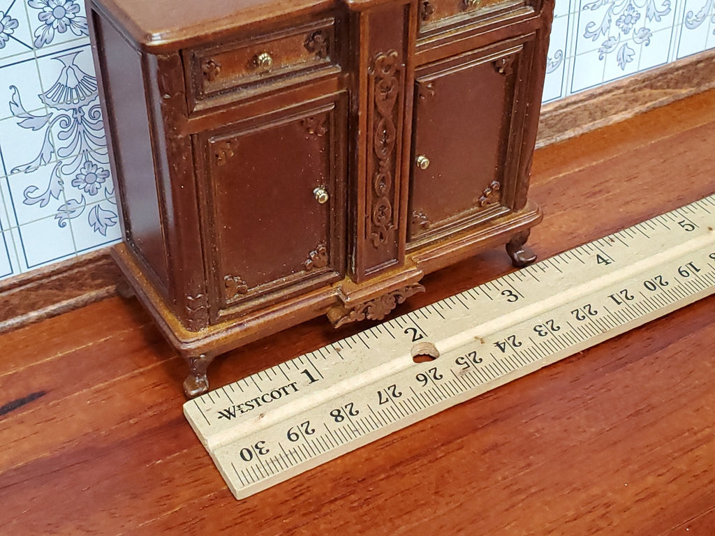 JBM Dollhouse Sideboard Buffet Walnut Finish 1:12 Scale Miniature ...