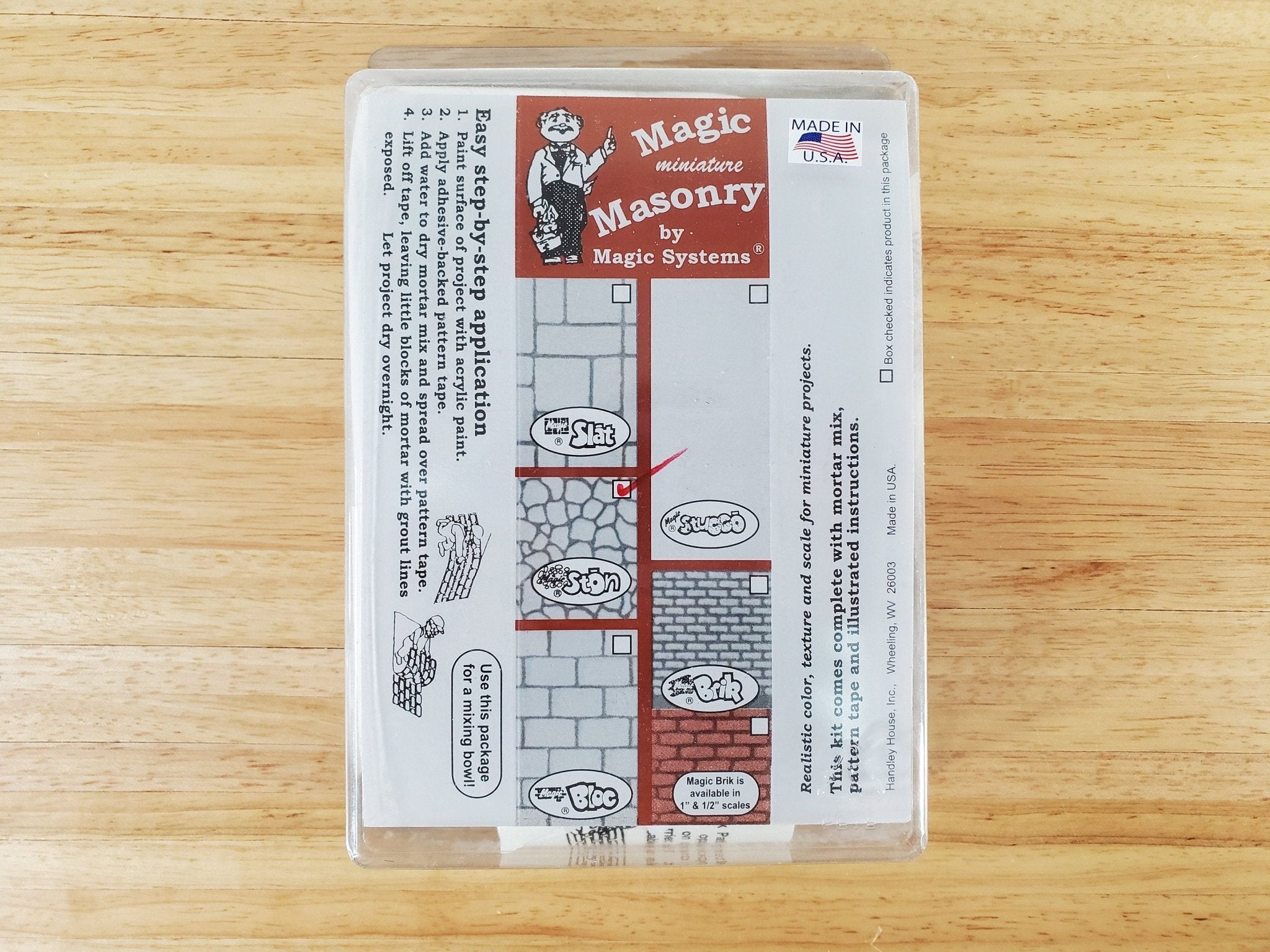 Magic Masonry White Stone KIT 4 Square Feet Stencil and Powder Set 1:12 ...