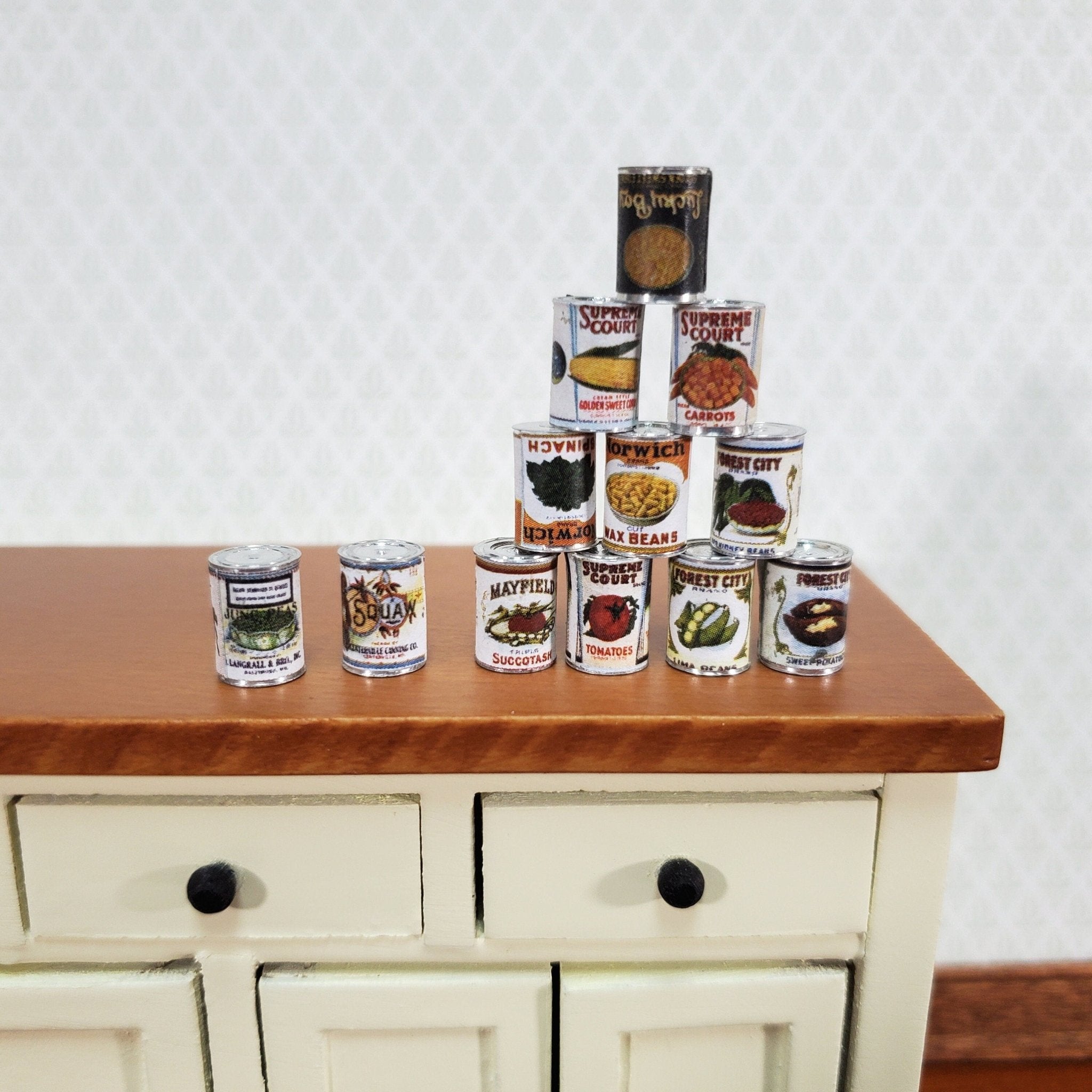 Miniature Canned Goods Old Fashion Grocery Store Cans 1:12 Scale ...